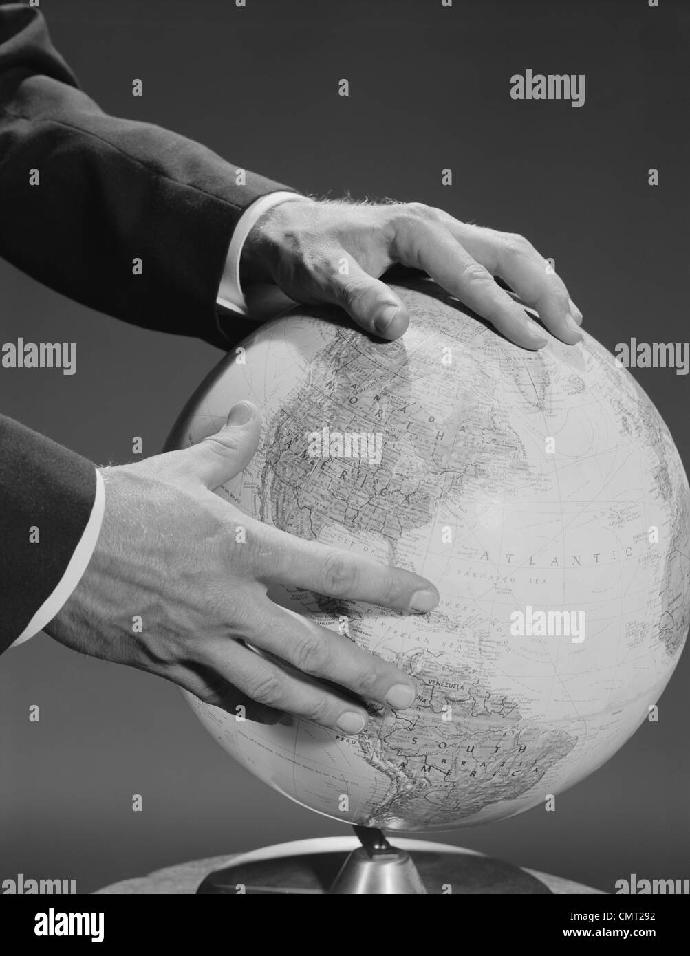 1960s MALE HANDS HOLDING EARTH GLOBE Stock Photo - Alamy