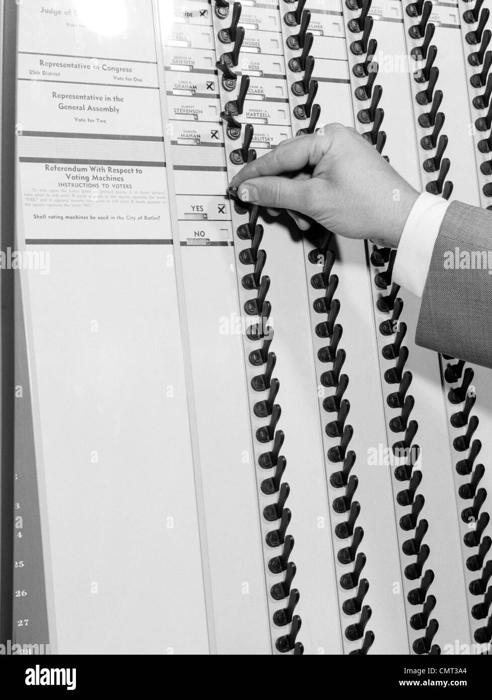 Voting machine 1960s Black and White Stock Photos & Images - Alamy