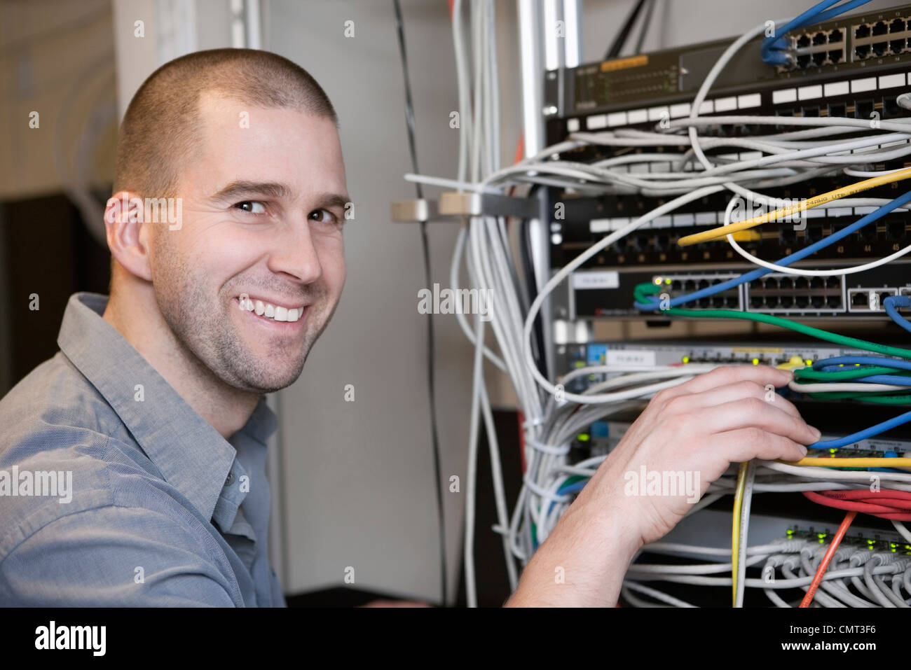 Man Fixing Network