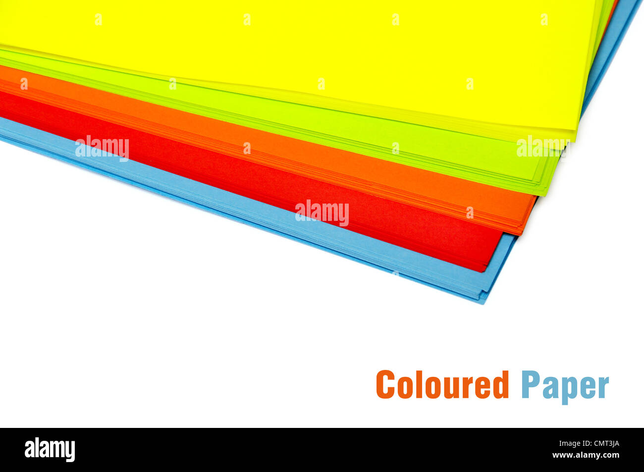 Coloured paper over white background Stock Photo - Alamy