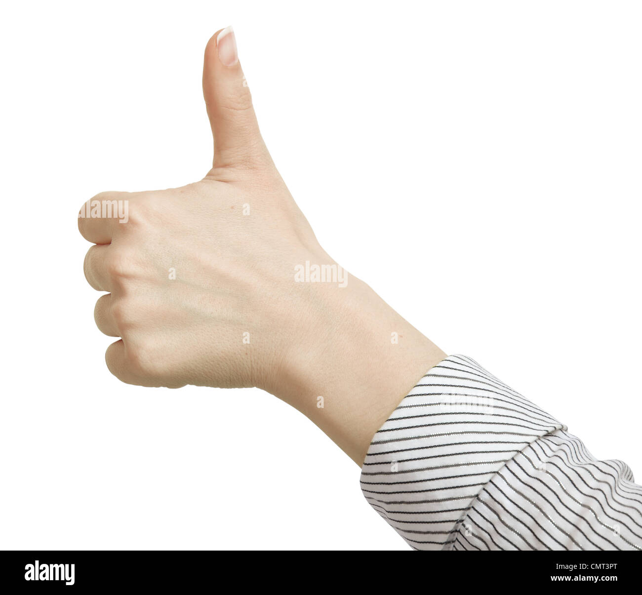 female hand showing a ok hand sign over white Stock Photo - Alamy