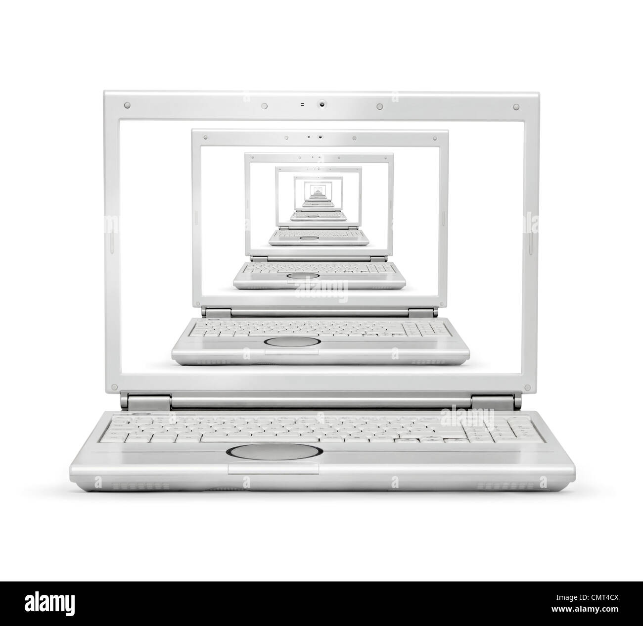 Laptop isolated on white background Stock Photo - Alamy