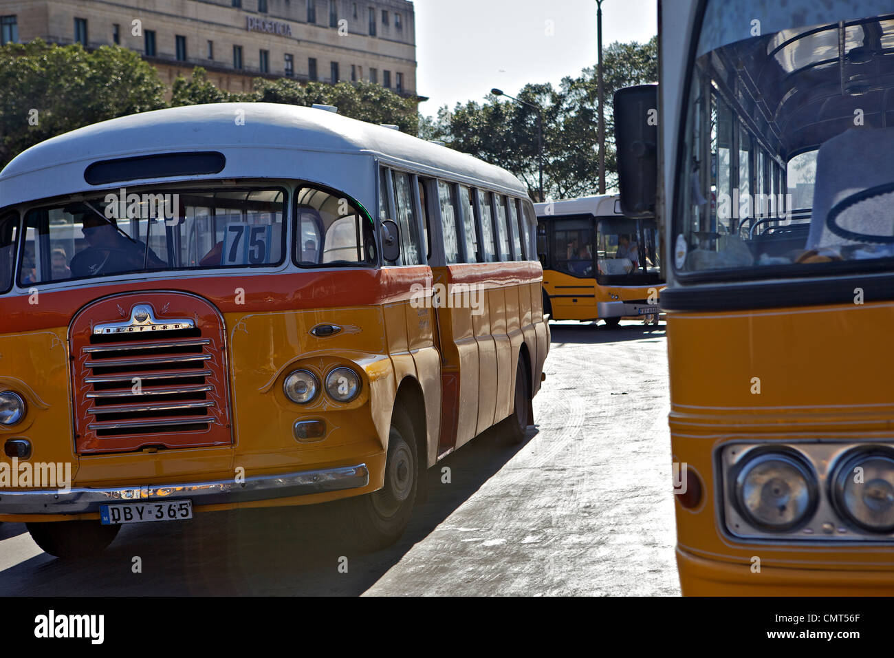 Yellow Leyland Bus in Malta Stock Photo - Alamy
