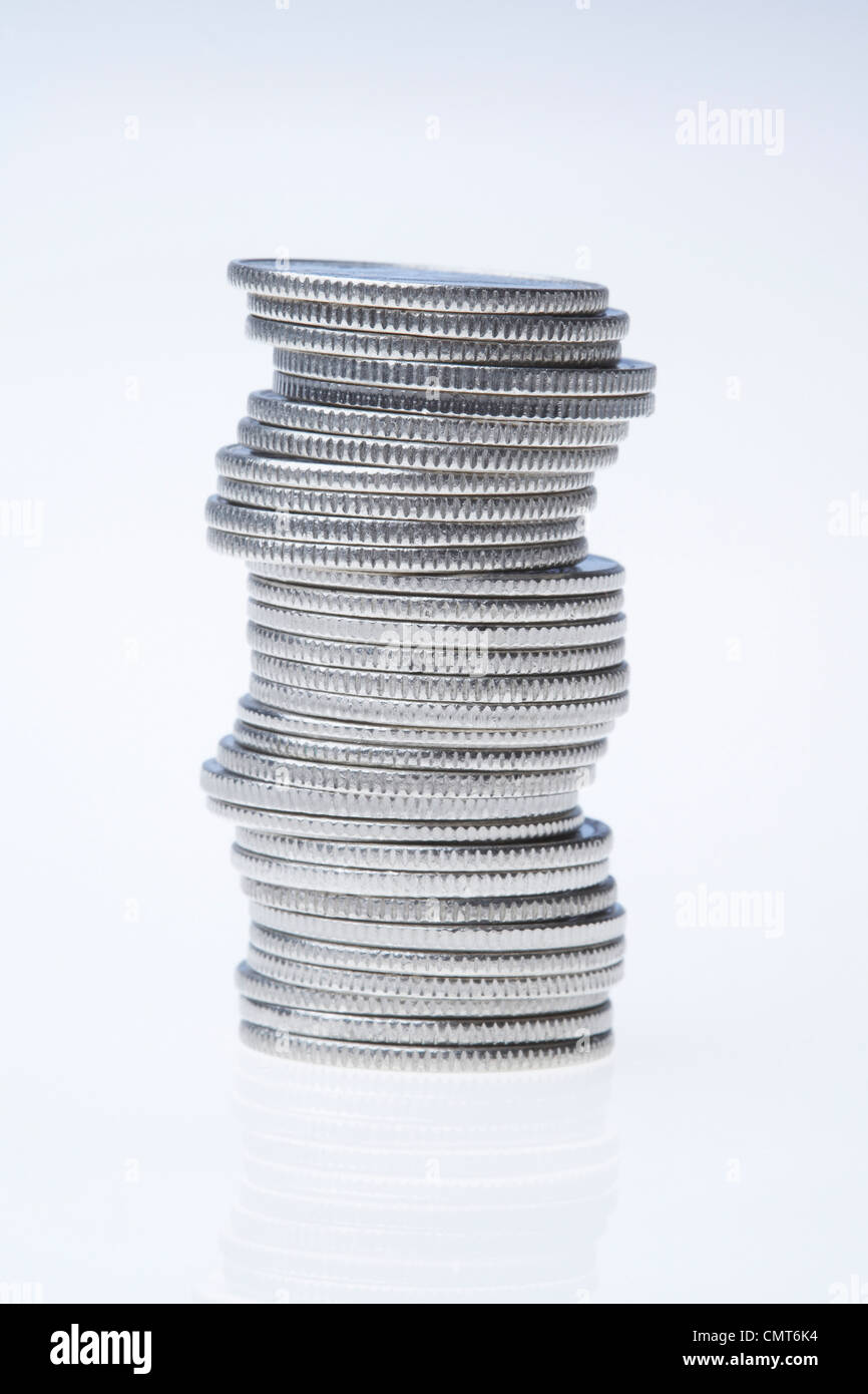Stack of Canadian Quarters Stock Photo - Alamy