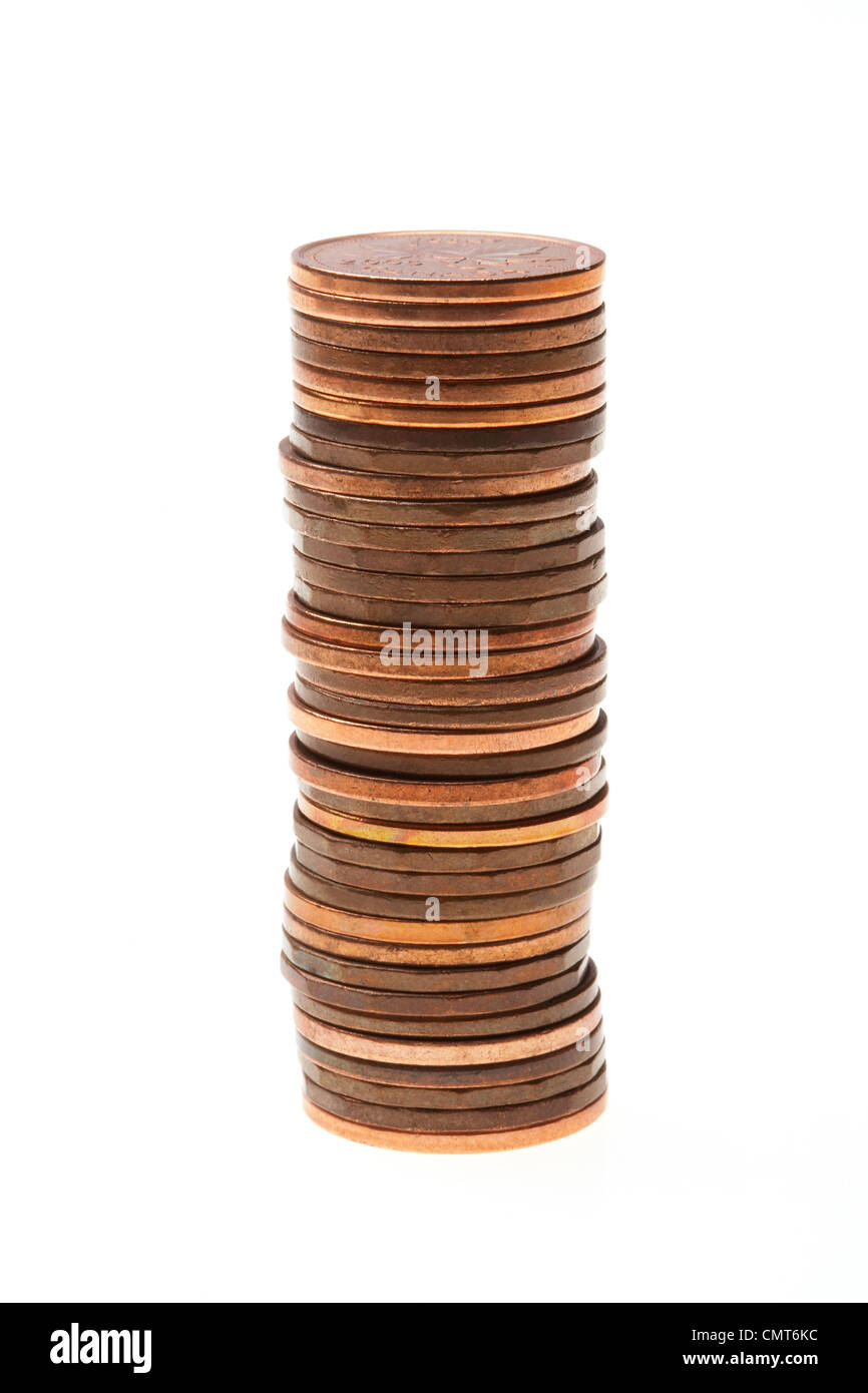 Stack of Canadian Pennies Stock Photo - Alamy