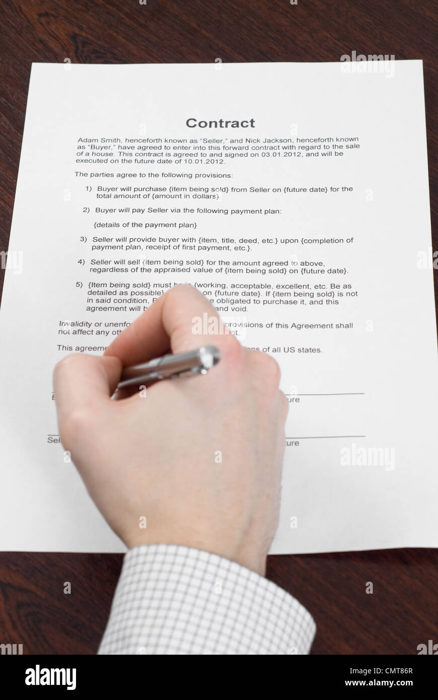 Business man signing contract. Vertical shoot Stock Photo - Alamy
