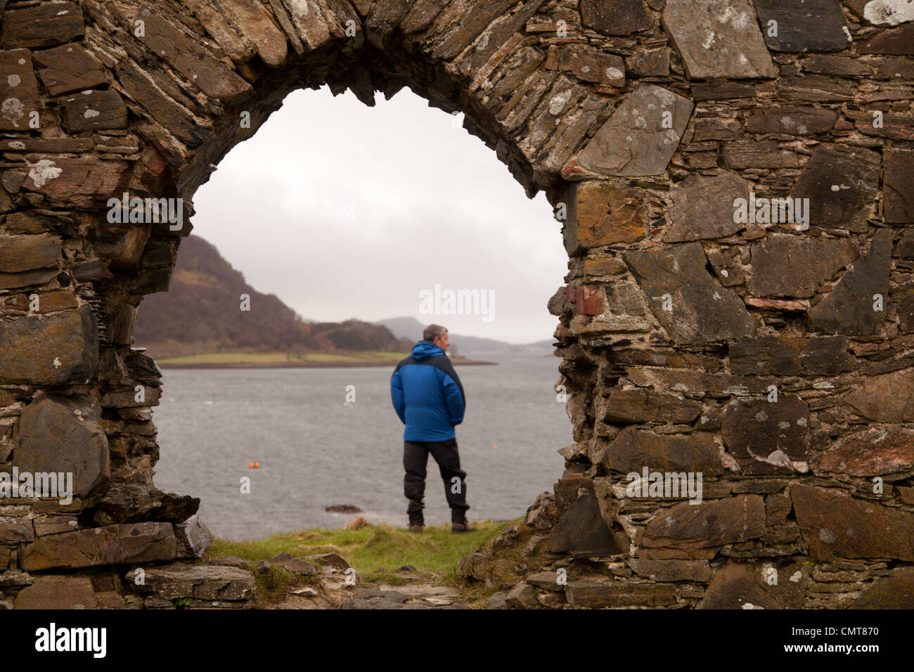 Strom Castle, a ruin at Stromferry on Loch Carron in Wester Ross ...
