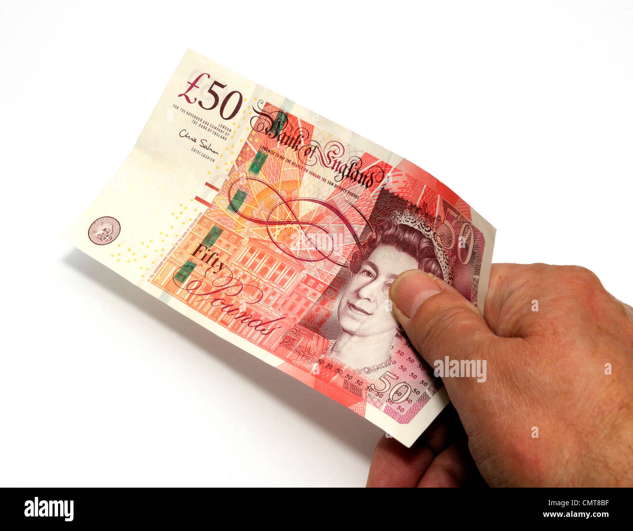 Great Britain UK 50 fifty pound bank note in hand Stock Photo - Alamy