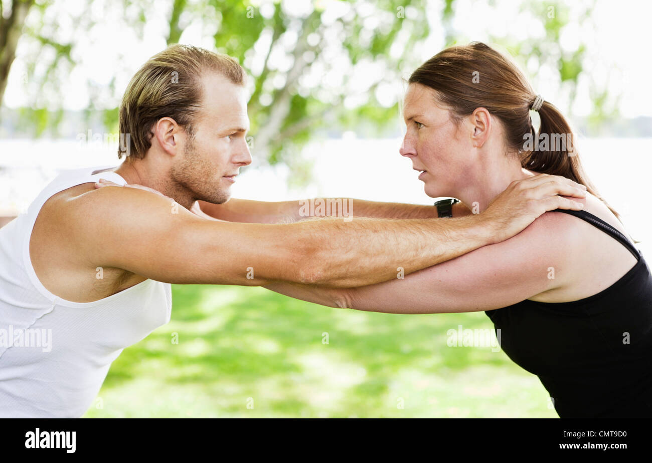 Friends with hand on shoulder Stock Photo - Alamy