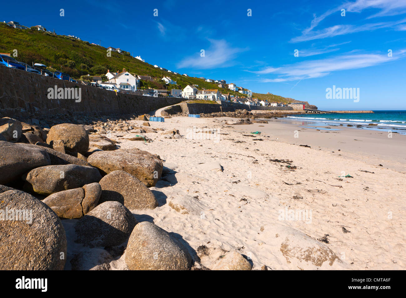 View over Sennen Cove, Penwith peninsula, Cornwall, England, UK, Europe ...