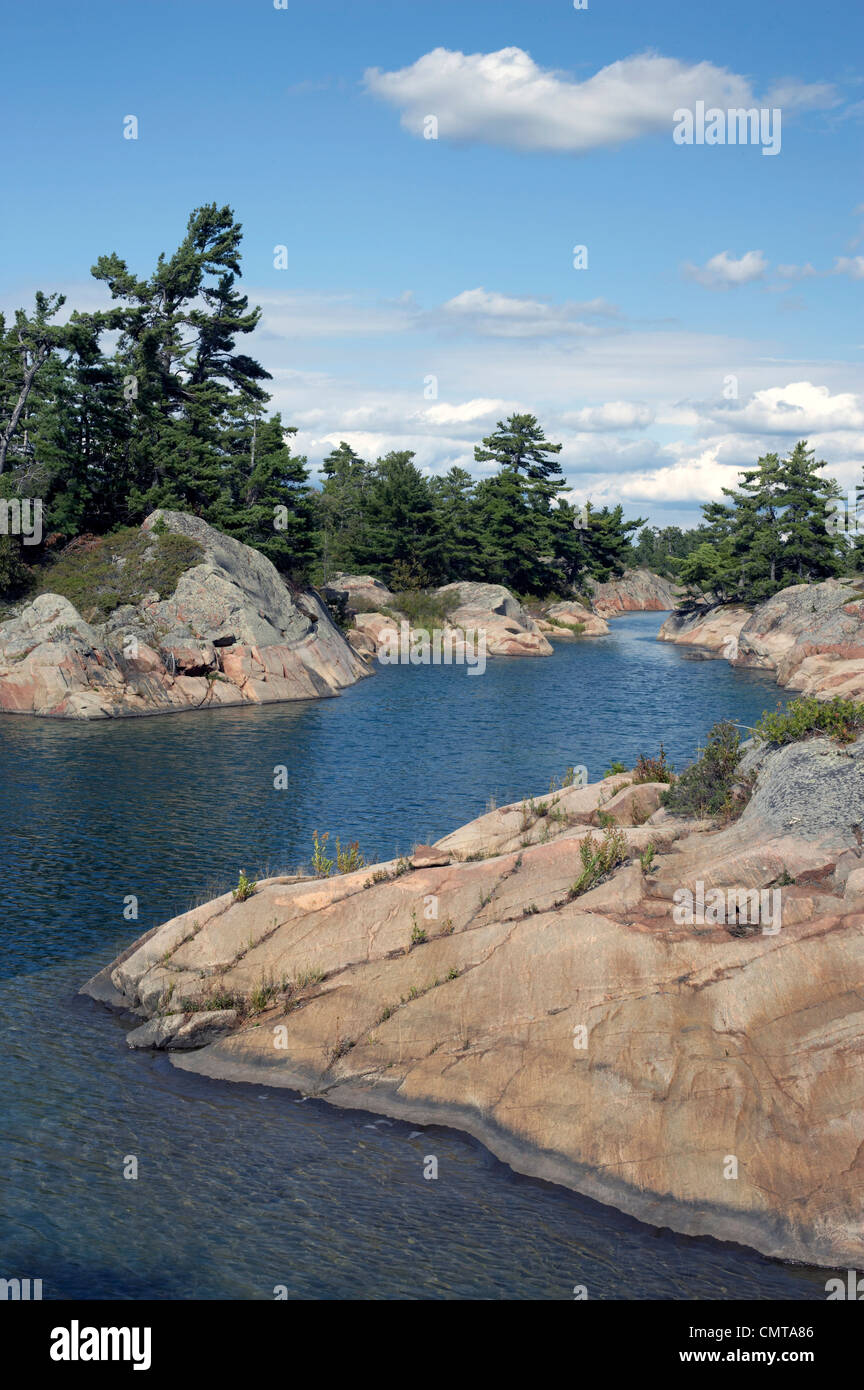 Rocky shoreline near Bateman Island, Georgian Bay, Ontario, Canada ...