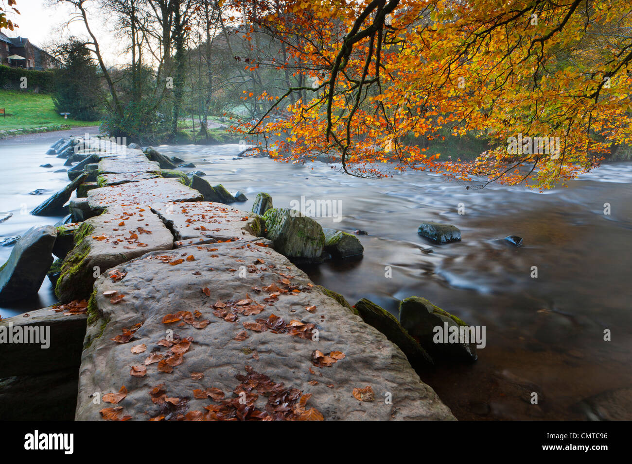 The Tarr Steps are a prehistoric clapper bridge across the River Barle ...