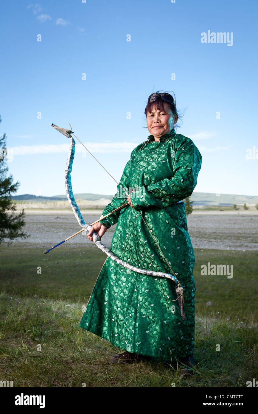 Portrait of Archer at Naadam festival , Khatgal , Khovsgol, Mongolia ...