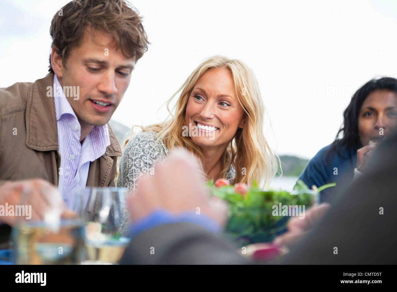Friends having dinner Stock Photo - Alamy