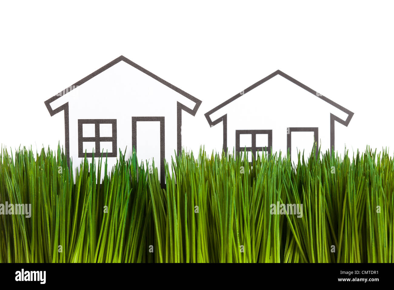 House and green grass close up, concept of Environmental Conservation ...