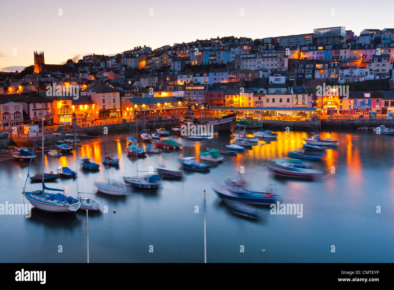 Brixham Harbour At Night High Resolution Stock Photography and Images ...