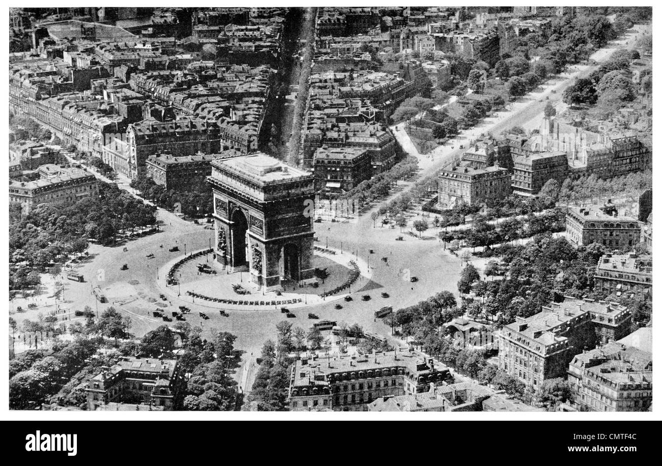 Paris, the arc de triomphe, aerial view hi-res stock photography and images - Alamy