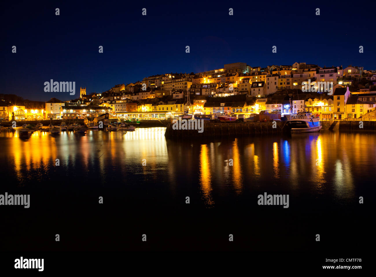 Brixham Harbour At Night High Resolution Stock Photography and Images ...