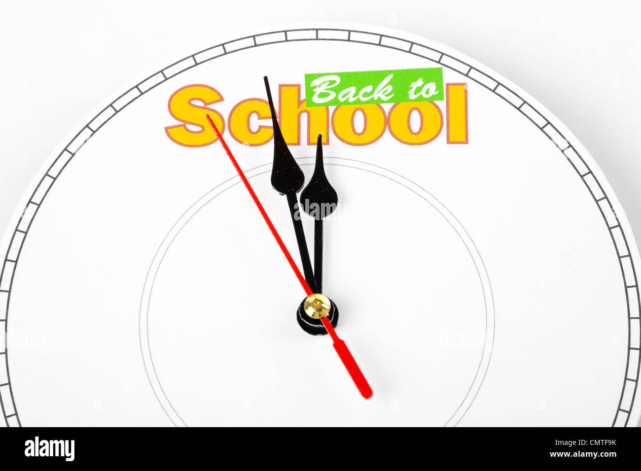 clock face, concept of back to school Stock Photo - Alamy