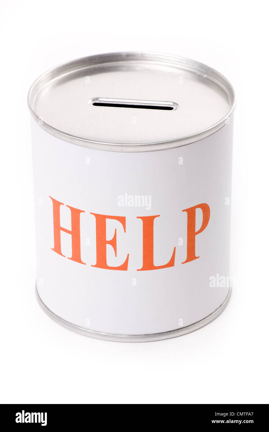 Help Box, concept of Donation or financial support Stock Photo - Alamy