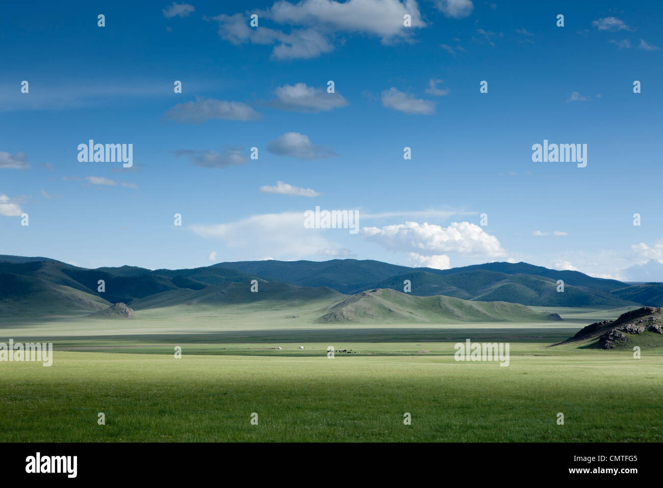 landscape of beautiful steppe in Mongolia Stock Photo - Alamy