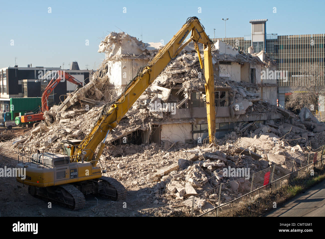 Demolition of "Crinoline House" in Rotherham Town Centre Stock Photo ...