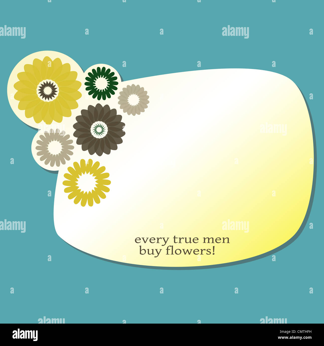 funny label for your text with flowers Stock Photo - Alamy