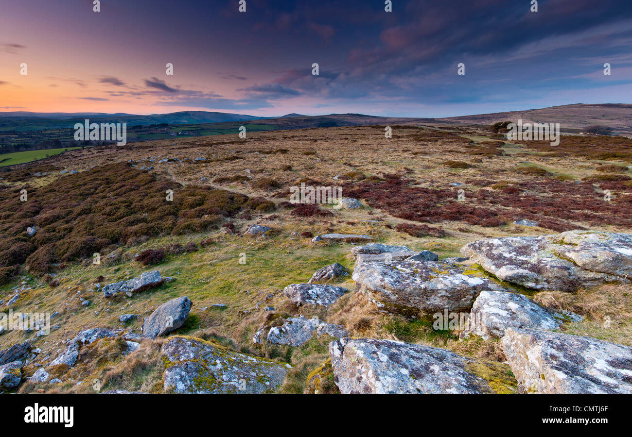 View over the Dartmoor National Park from Buckland Beacon, Buckland in ...