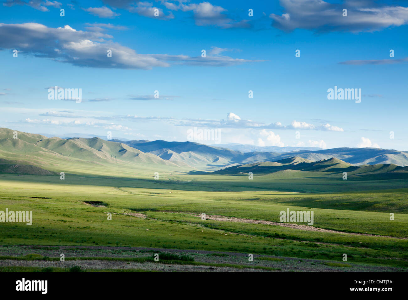 landscape of beautiful steppe in Mongolia Stock Photo - Alamy