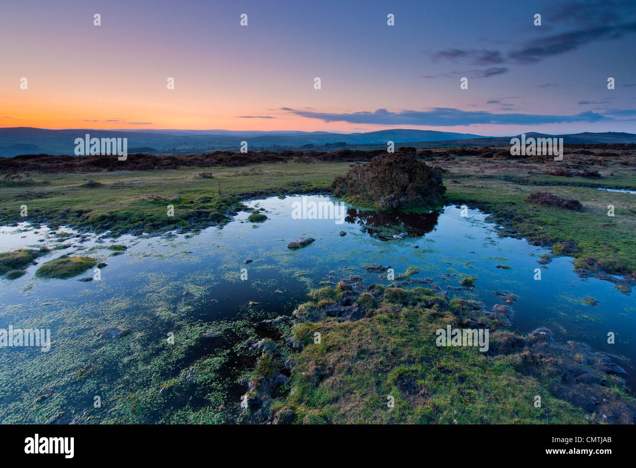 View over the Dartmoor National Park, Buckland in the Moor, Devon ...