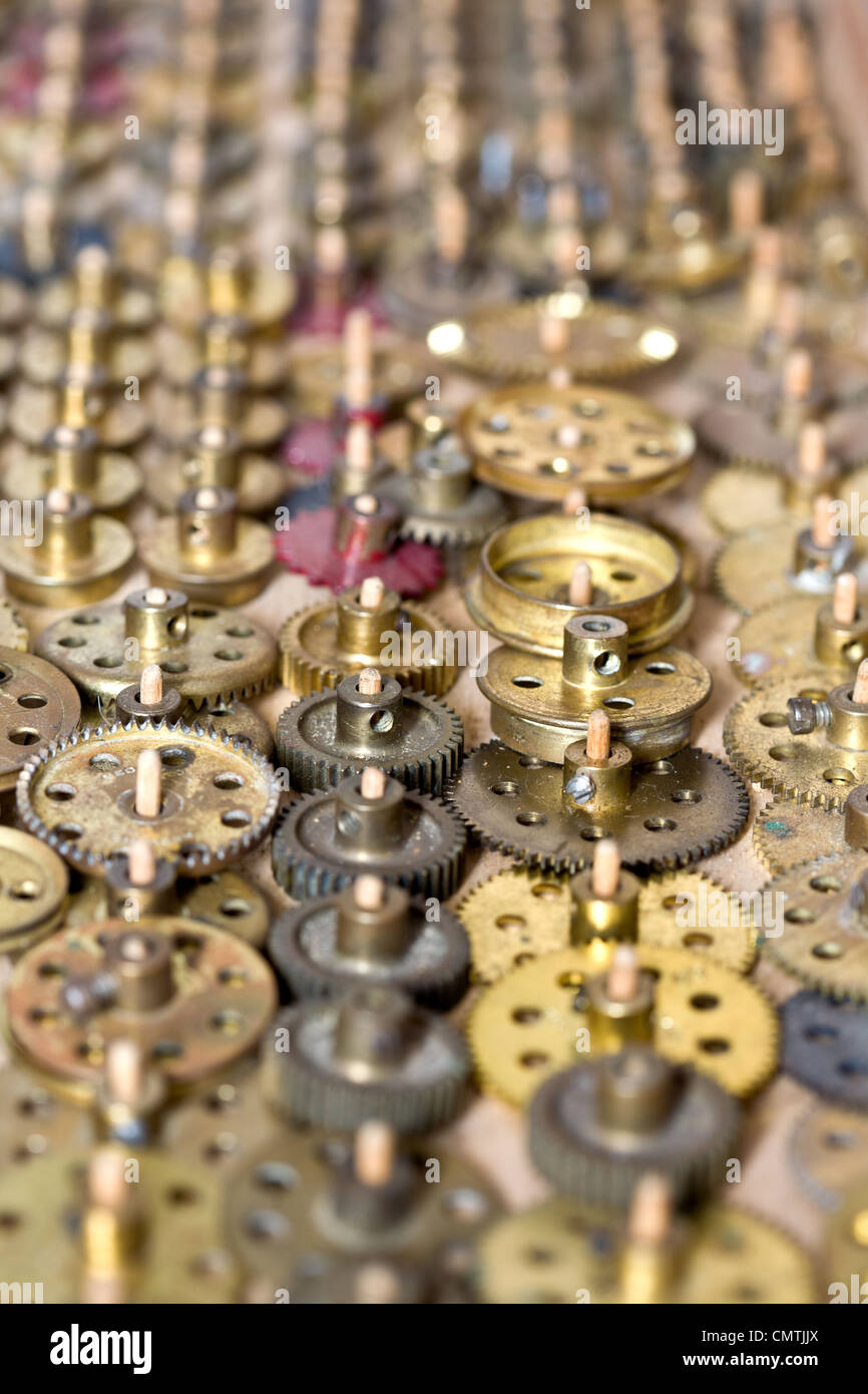 A drawer of meccano gears and wheels Stock Photo - Alamy