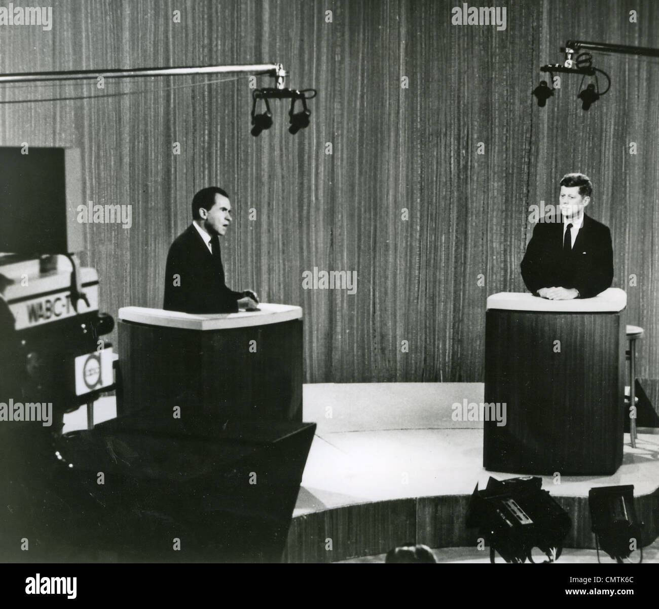 JOHN F KENNEDY (at right) and RICHARD NIXON during their TV ...