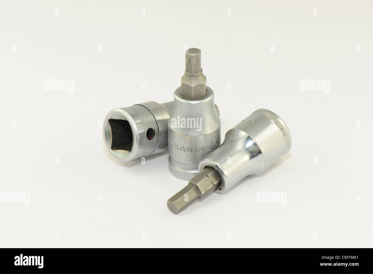 tools sockets half inch drive allen key fitting taken on a white ...