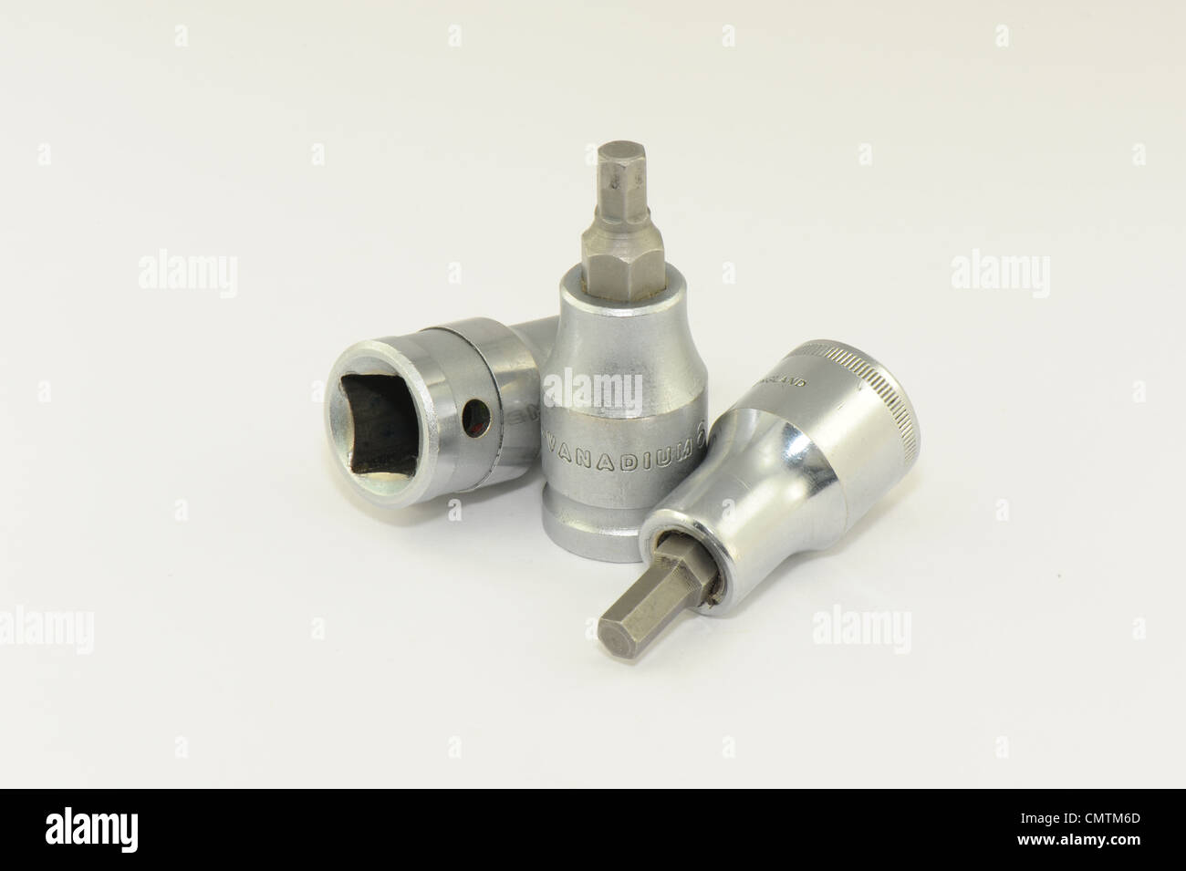 tools sockets half inch drive allen key fitting taken on a white ...