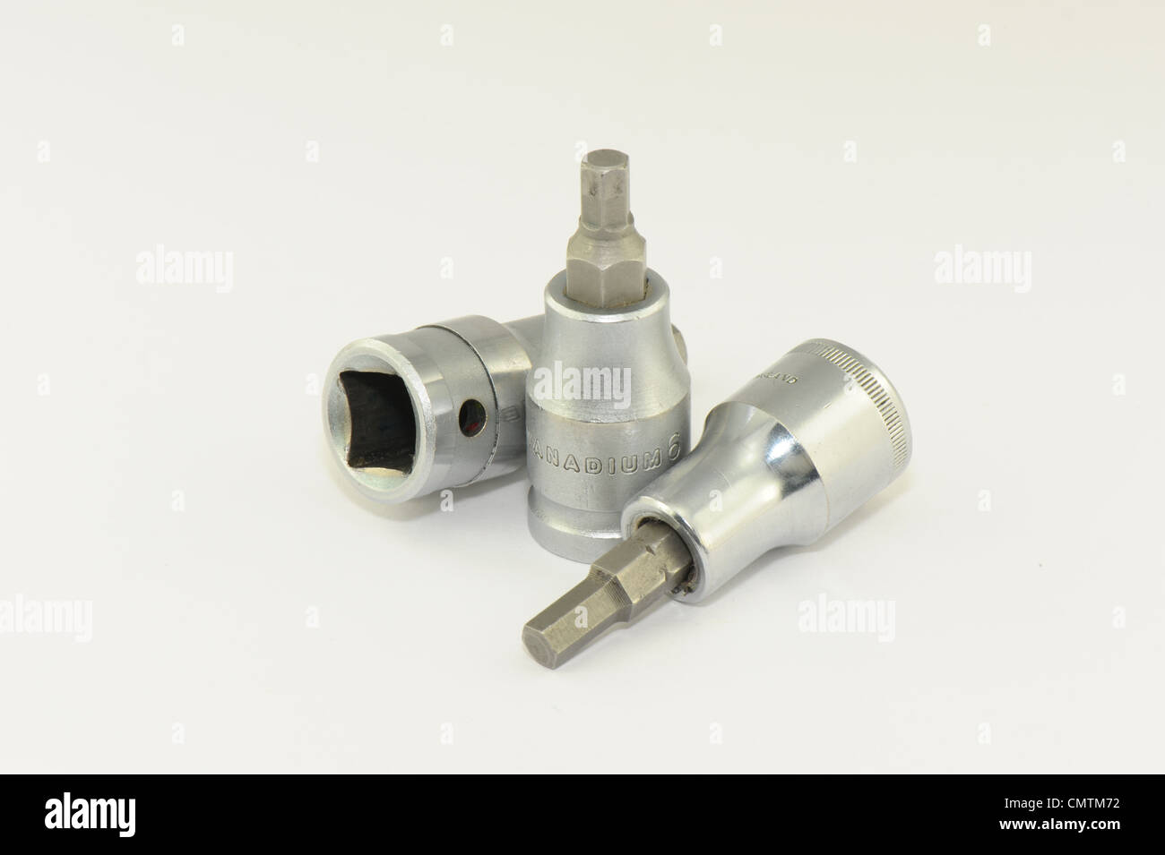 tools sockets half inch drive allen key fitting taken on a white ...