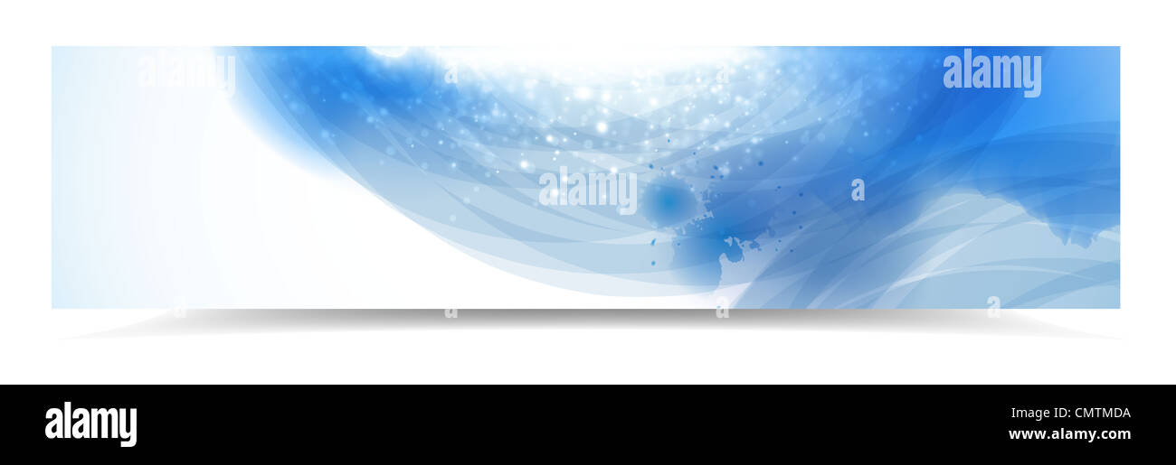 Abstract header with blue watercolor effect and lights Stock Photo - Alamy