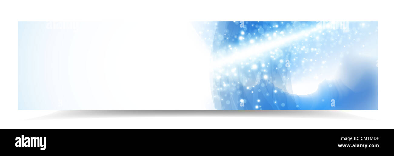 Abstract header with blue watercolor effect and lights Stock Photo - Alamy