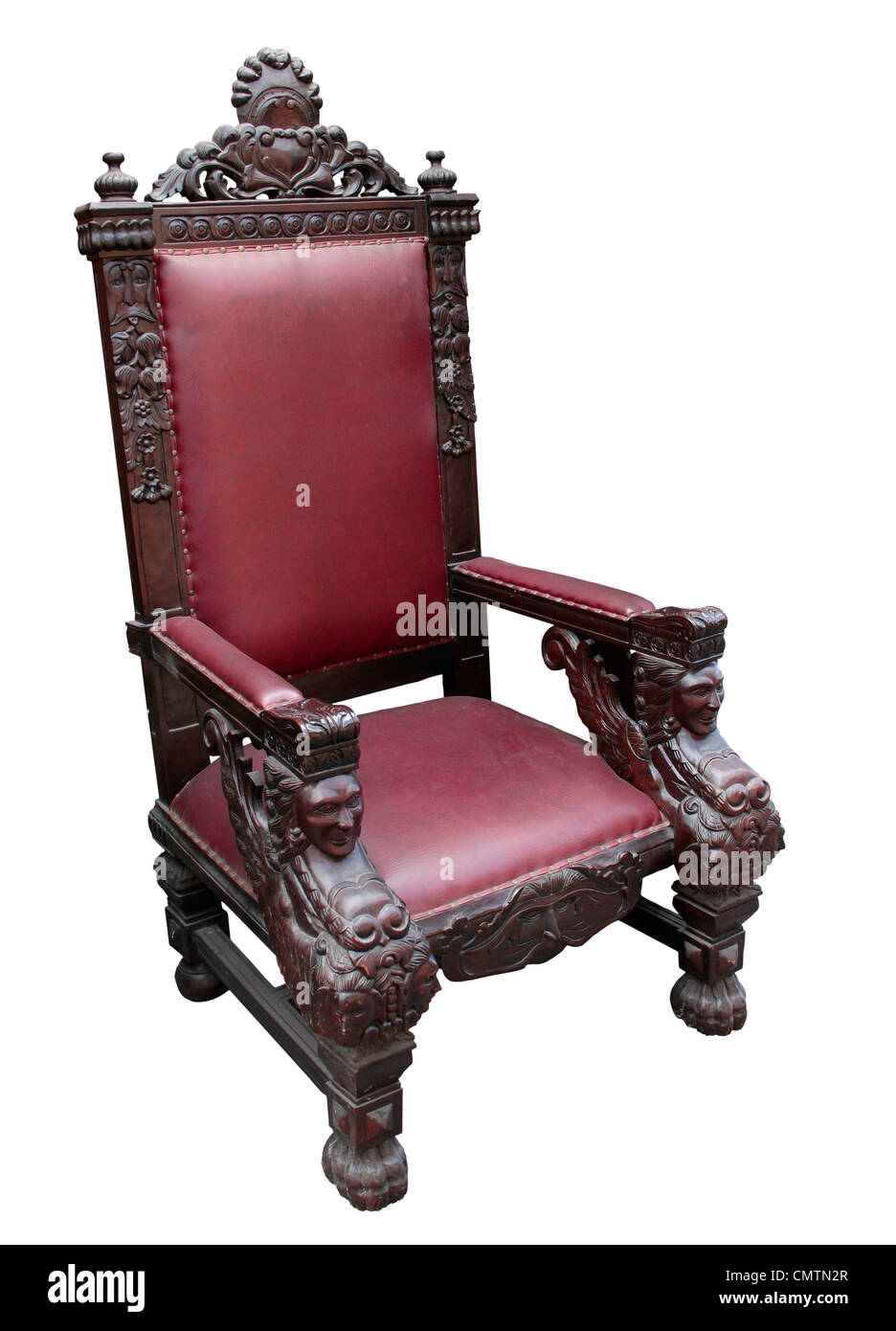 Old antique carved chair Stock Photo - Alamy