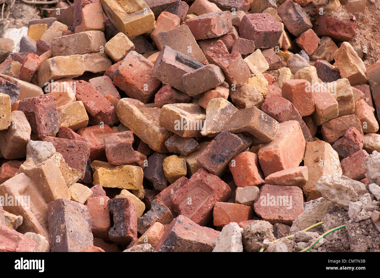 Pile Of Housebricks Bricks Builders Rubble Stock Photo - Alamy