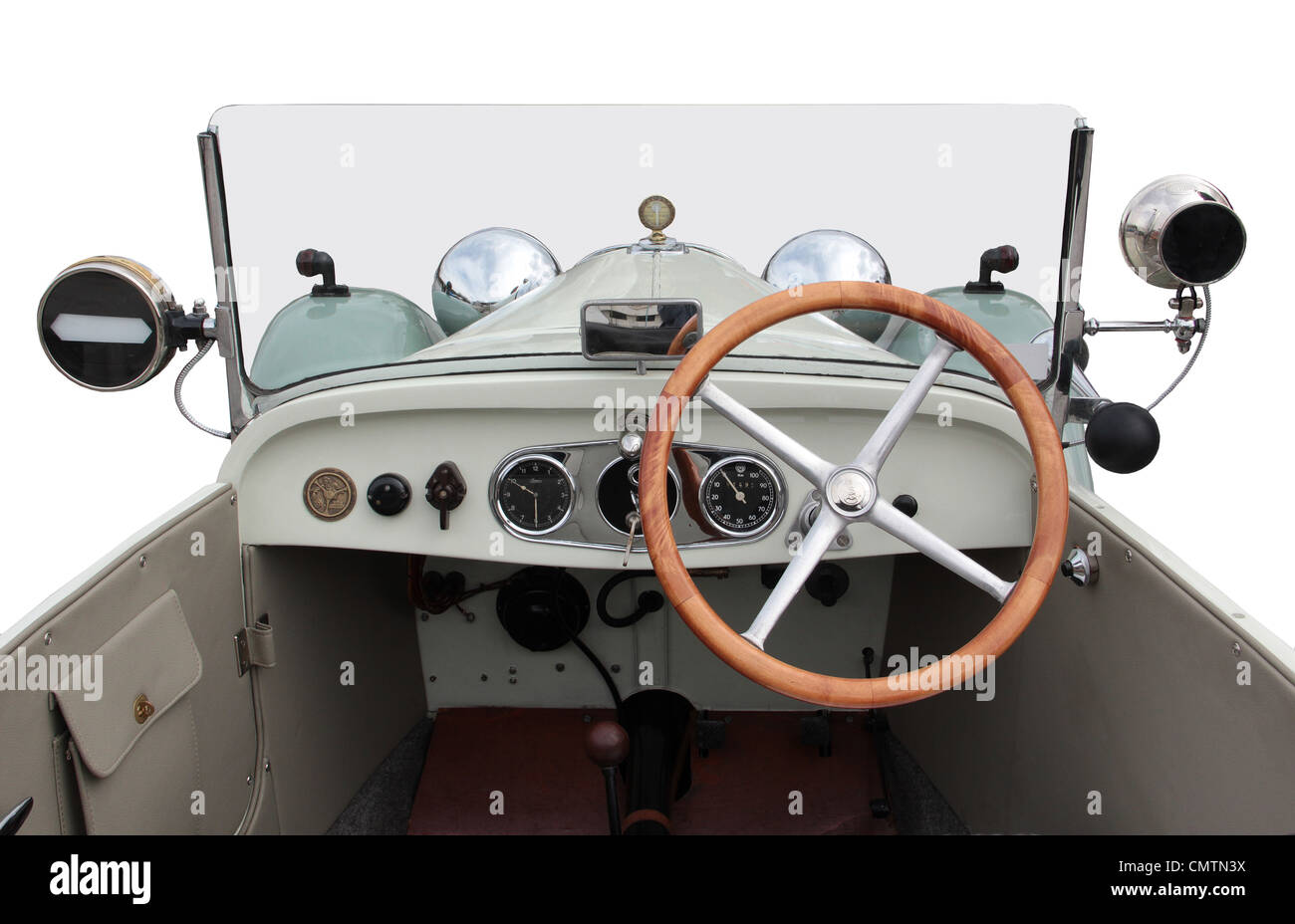 Old car cockpit Stock Photo - Alamy