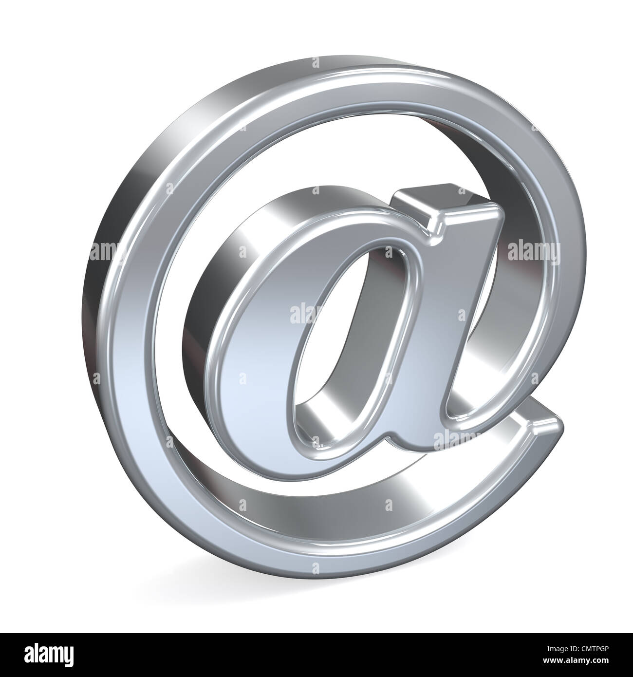 At-Symbol of Metal. White background Stock Photo - Alamy