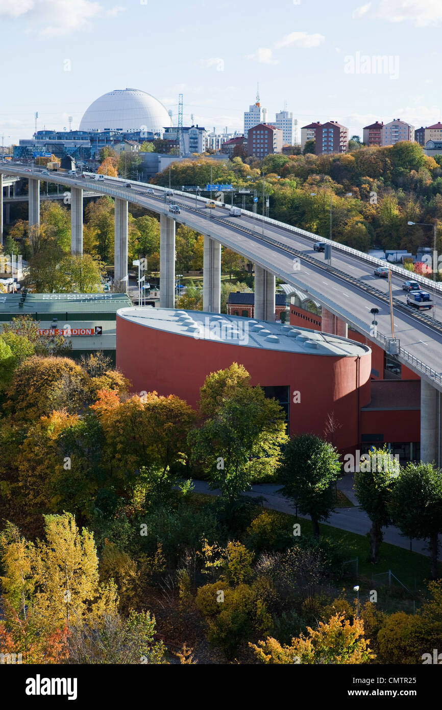 View of city and bridge Stock Photo - Alamy