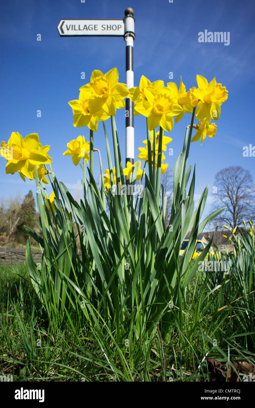 Sign for Village Shop in Baslow, Derbyshire in Spring Stock Photo - Alamy