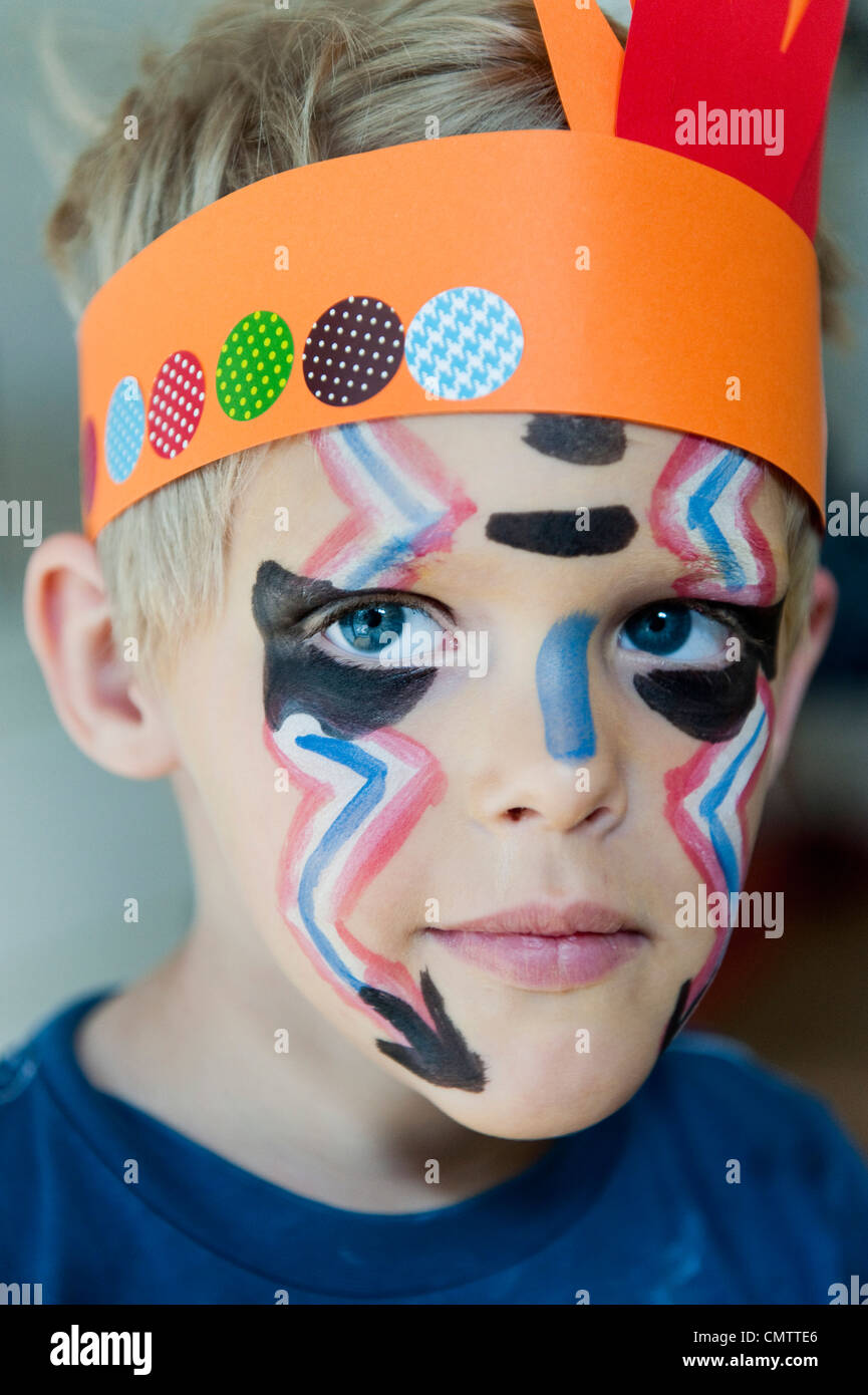 Boy painted face hi-res stock photography and images - Alamy