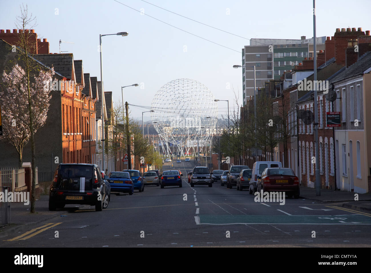 donegal road leading from the falls road to the rise scupture on the ...