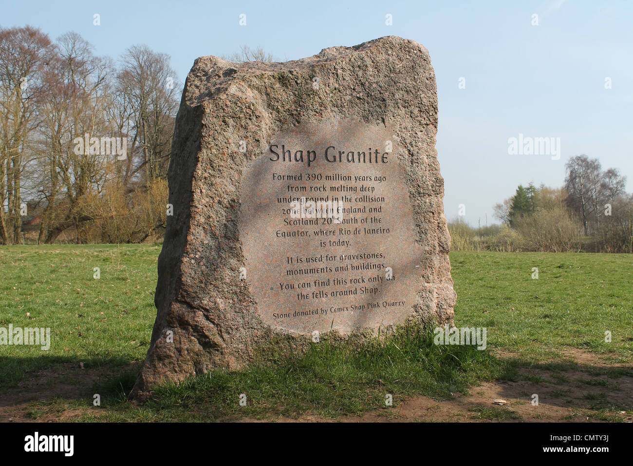 Shap Granite rock, part of a stone circle in Rickerby Park, Carlisle ...