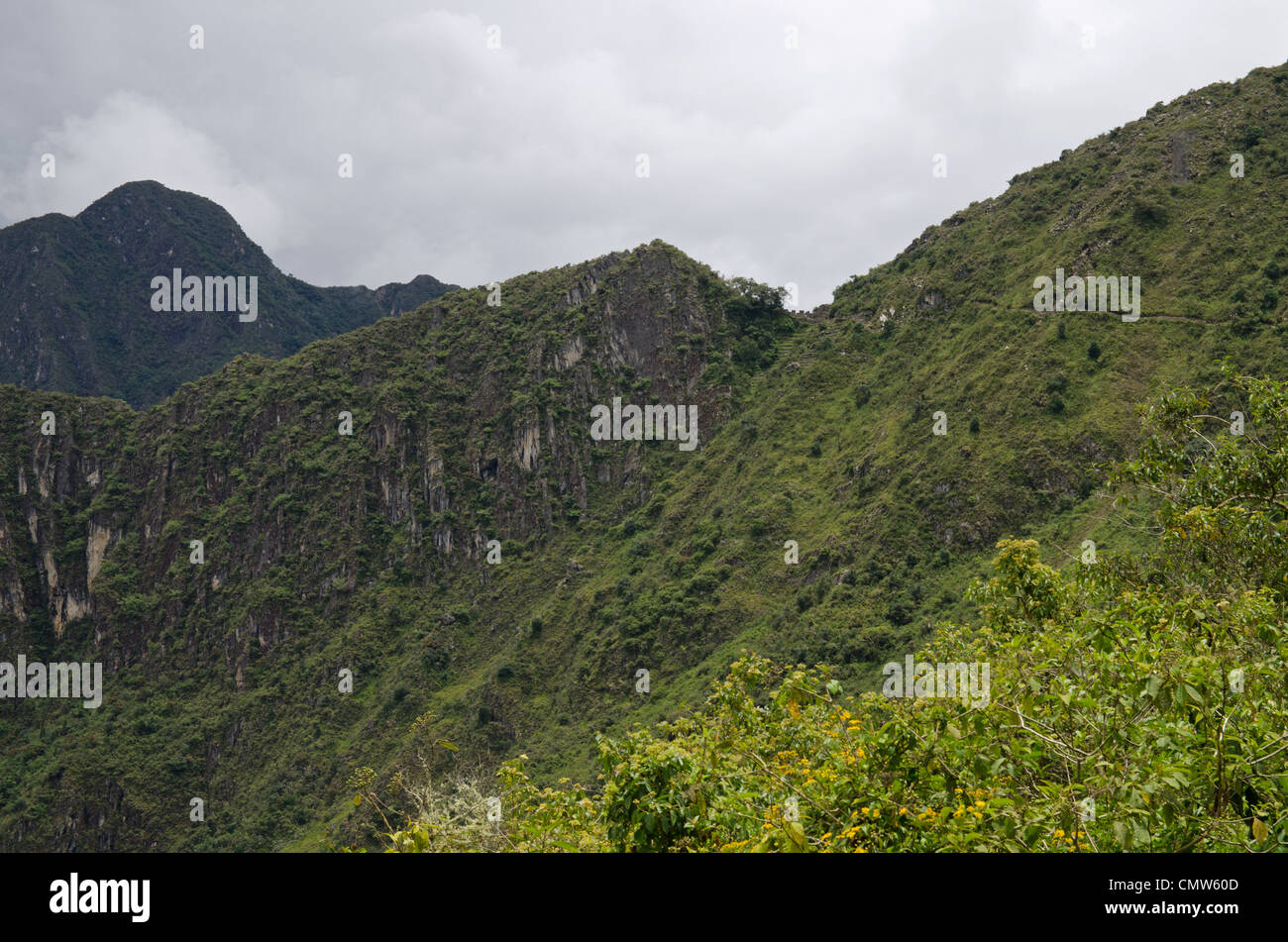 View from Machu Picchu towards the Sun Gate Stock Photo - Alamy