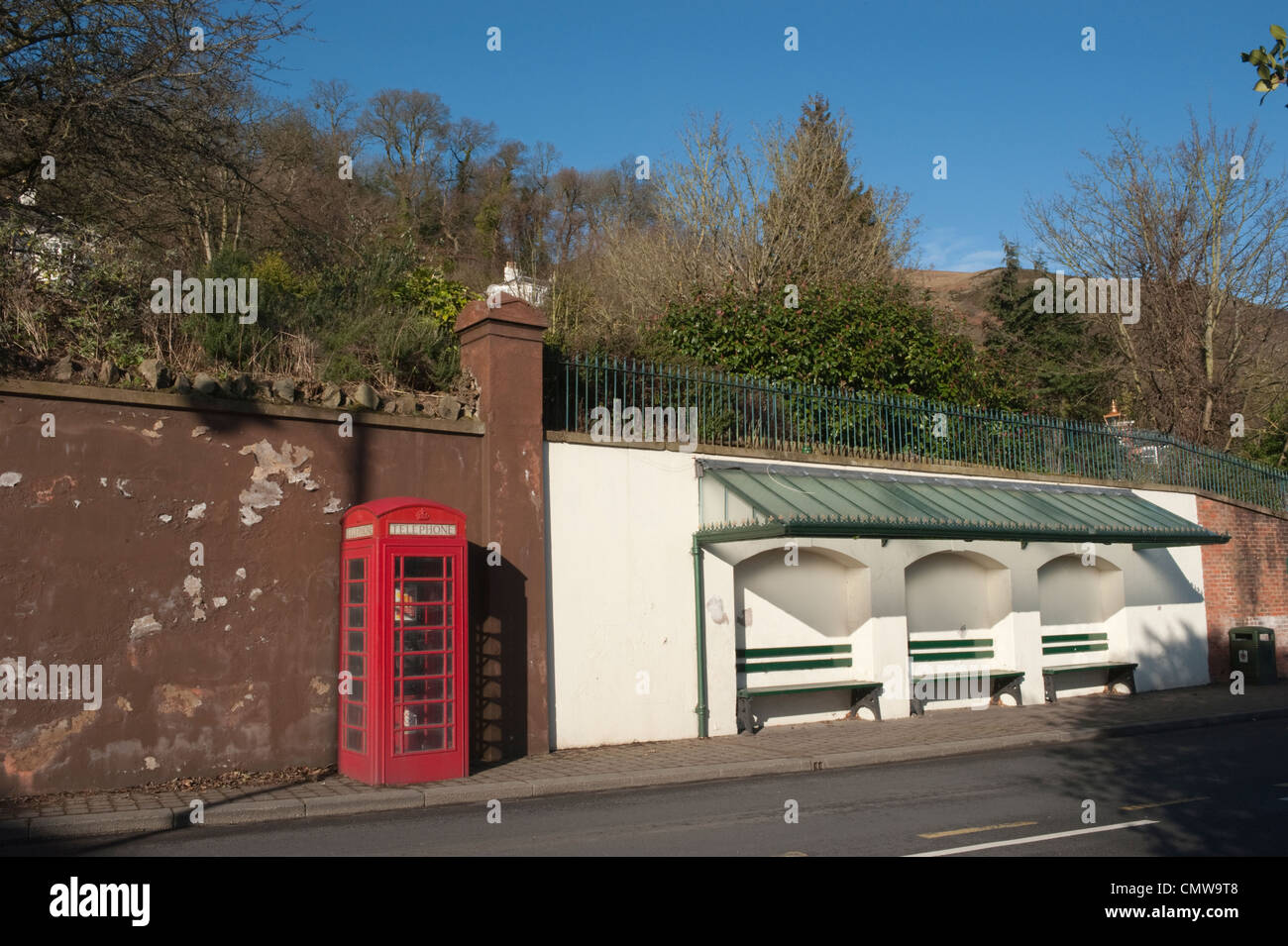 Bus stop and telephone box hi-res stock photography and images - Alamy