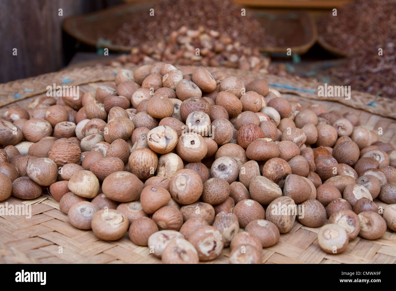 heap of nuts at market in Myanmar Stock Photo - Alamy