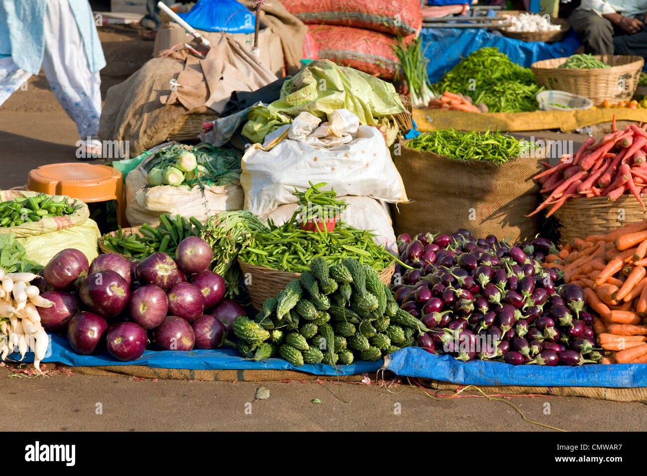 Fresh vegetables famers market, Goa, India Stock Photo - Alamy
